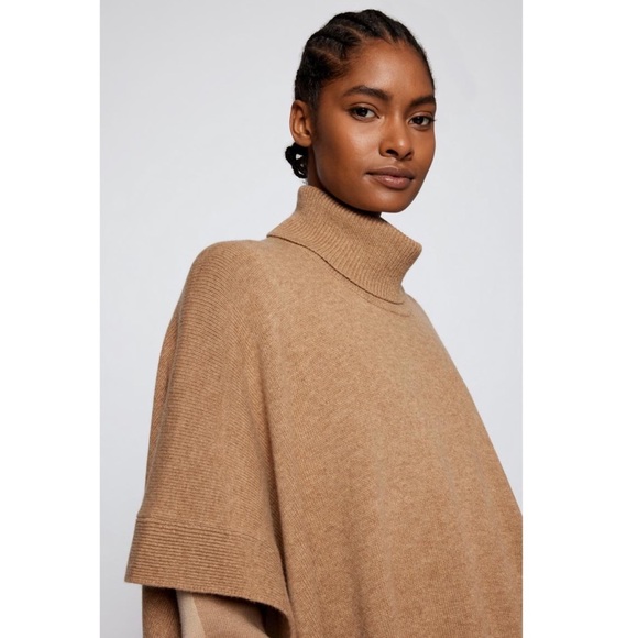Boss | Jackets & Coats | Hugo Boss Turtleneck Poncho In Virgin Wool And ...